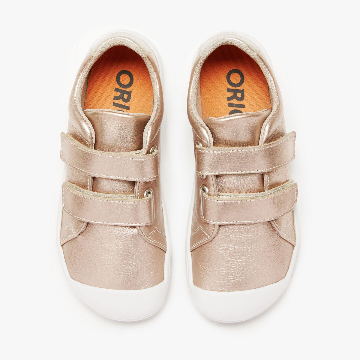Barefoot shoes for kids - Rose Gold - The Easy Hook & Loop in natural ...