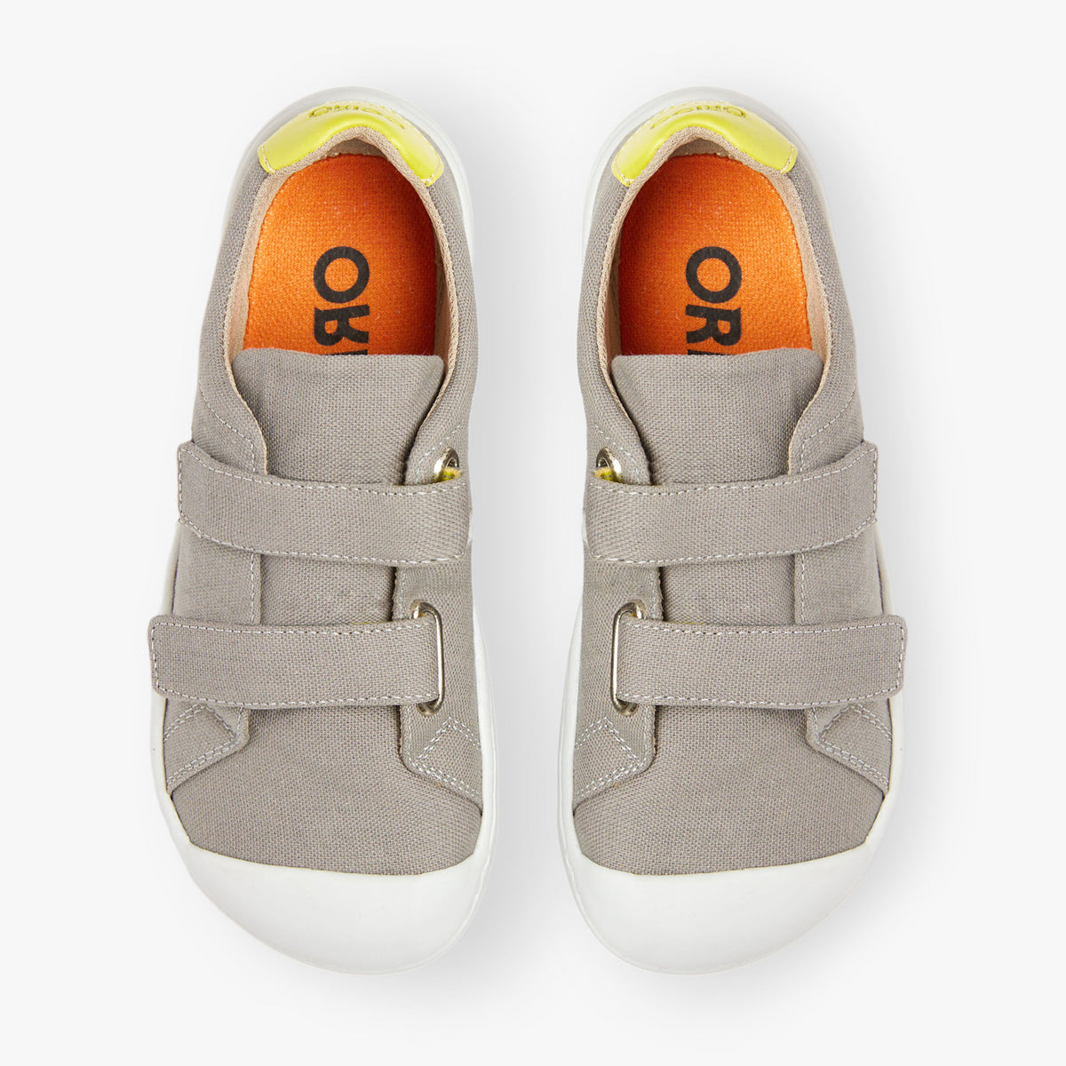 Barefoot shoes for kids - Grey - The Easy Hook & Loop in cotton canvas ...